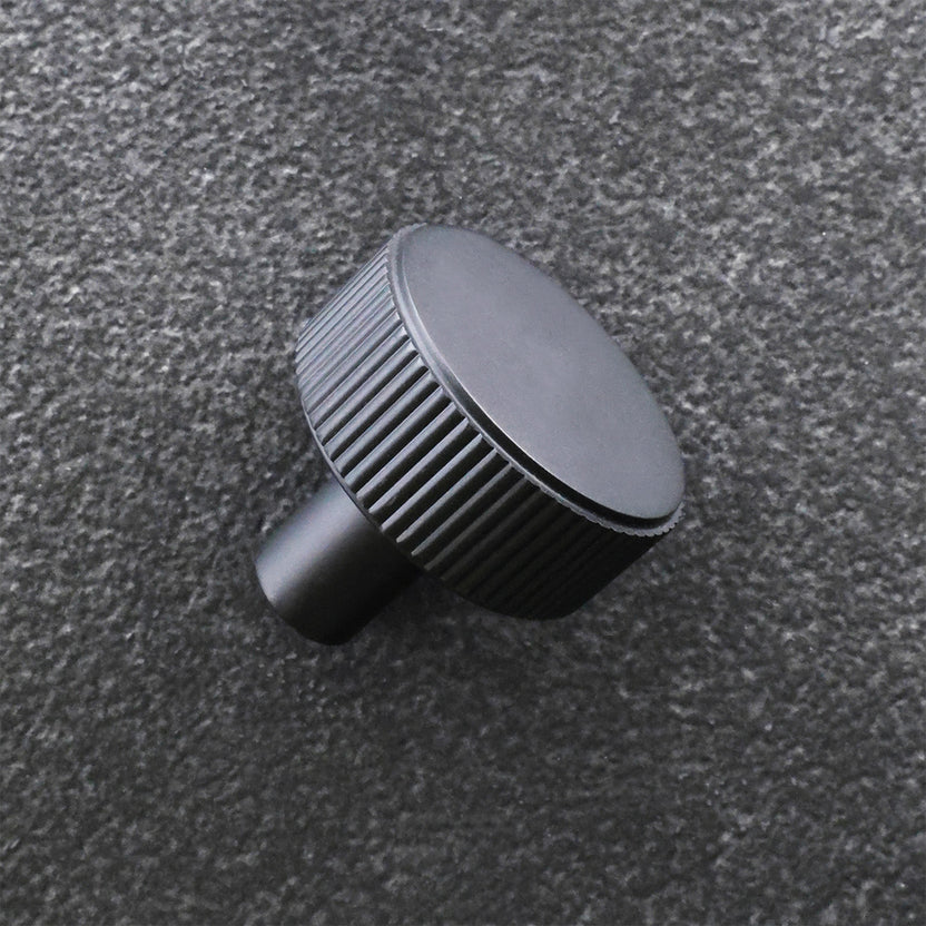Ribbed Cabinet Knob - Fluted Hardware Made with 100% Solid Brass